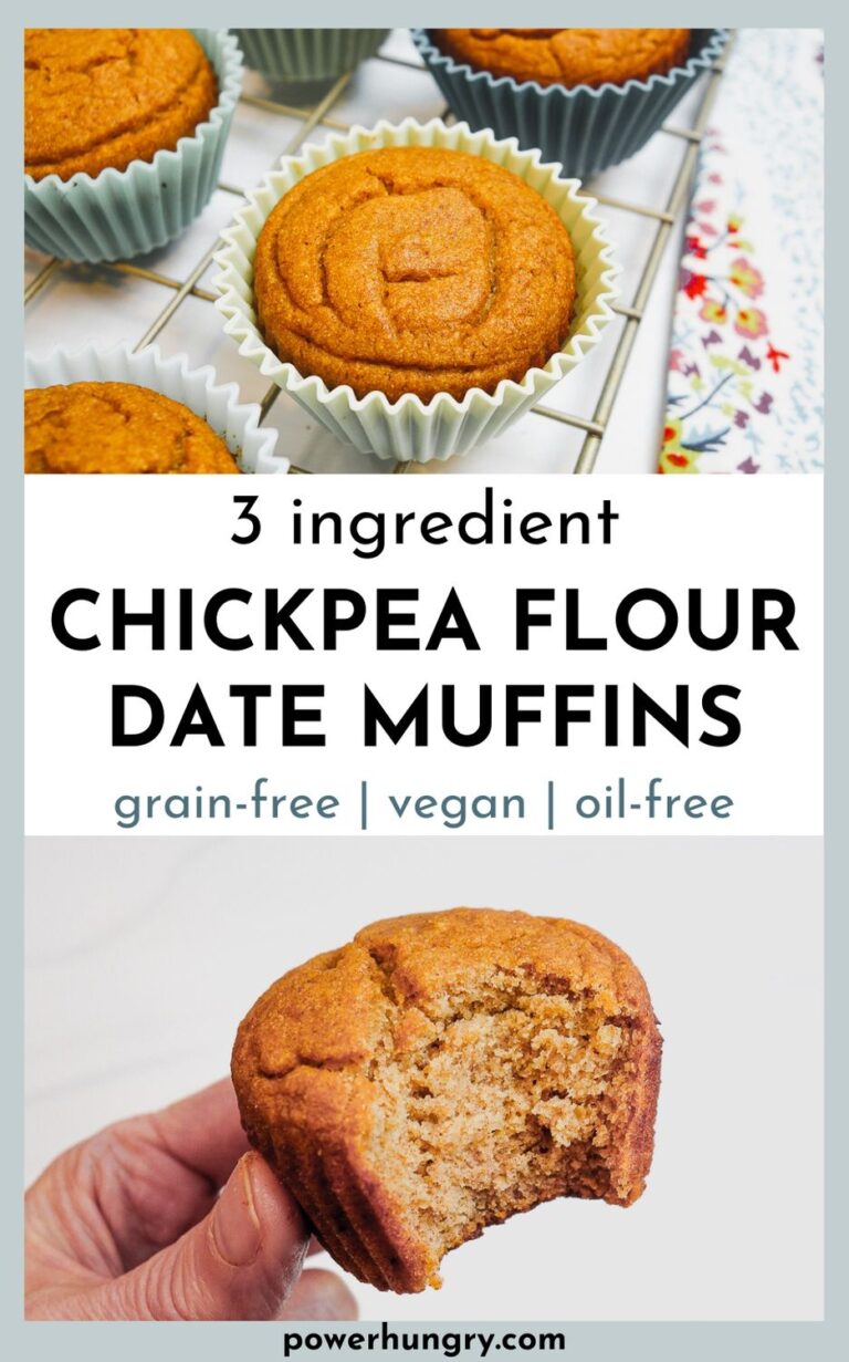 3 Ingredient Chickpea Flour Date Muffins (V, GF)| powerhungry®